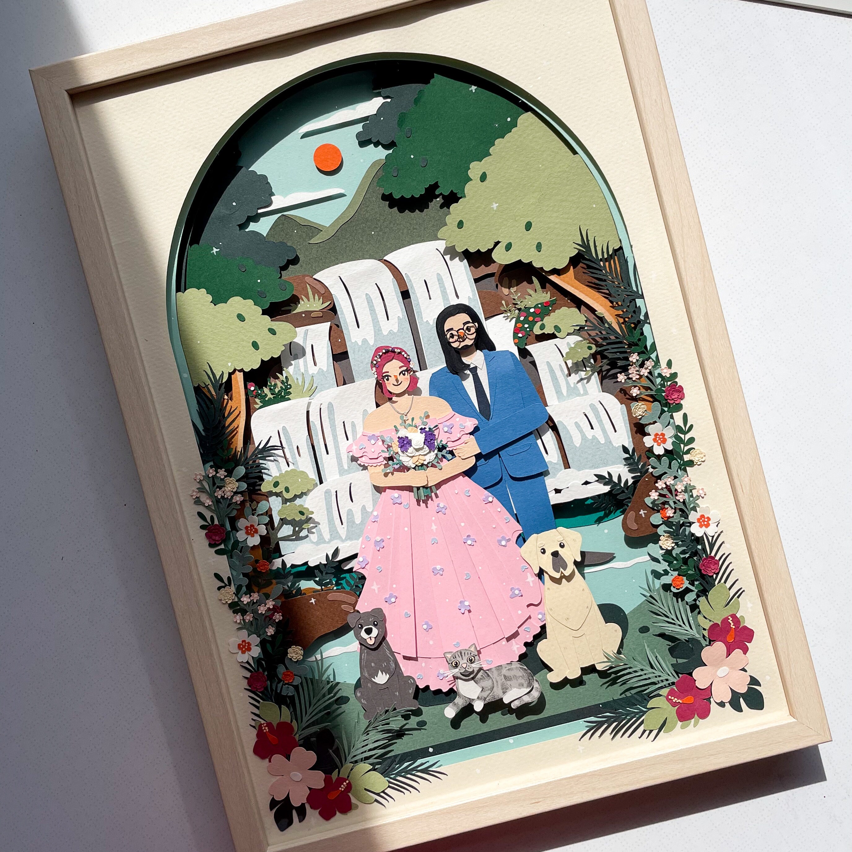 Personalized Paper Cut Portrait With Natural Detailed Background ...