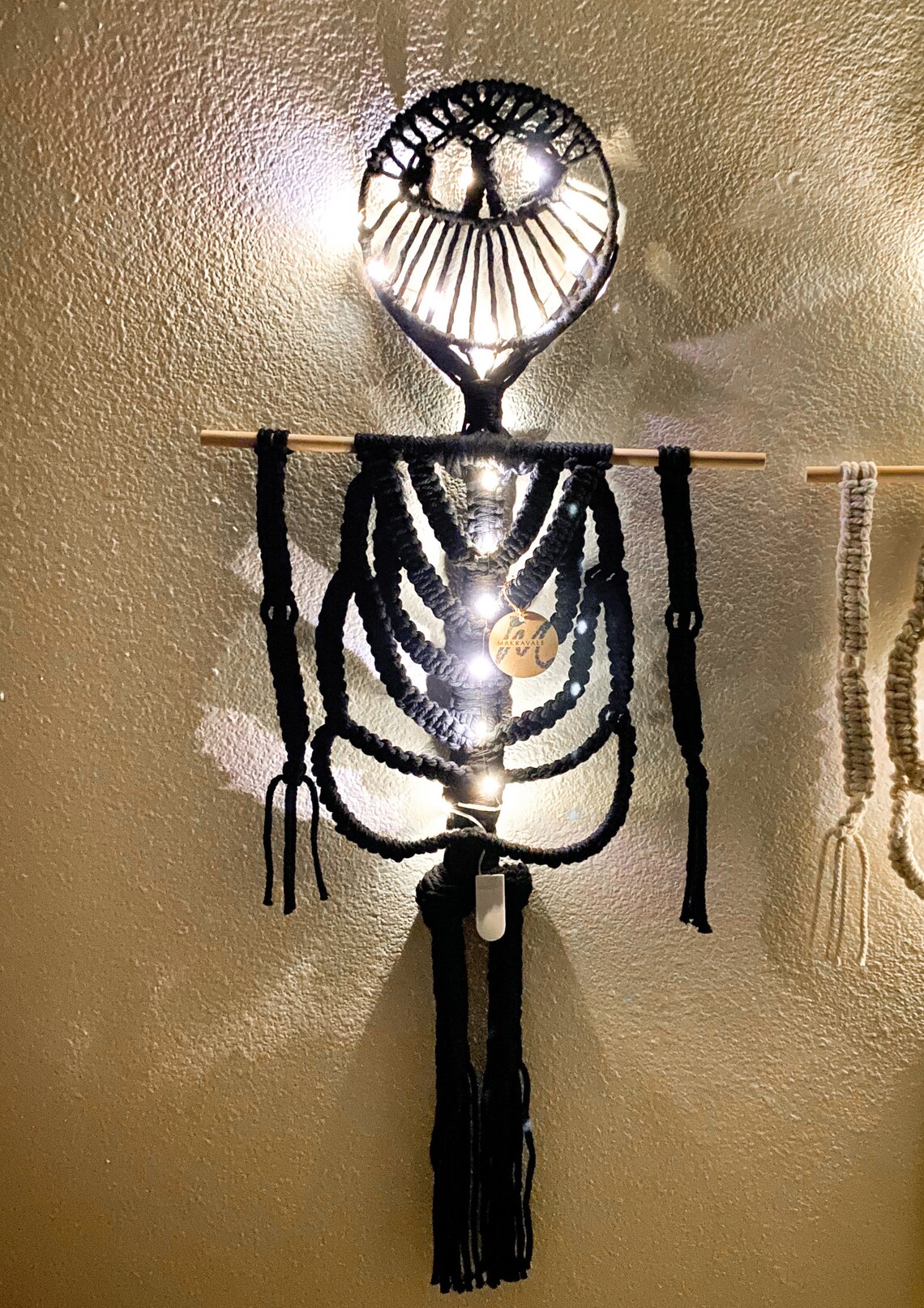 Macrame Halloween Skeleton, Handmade Wall Hanging, Macrame Wall Decor ...