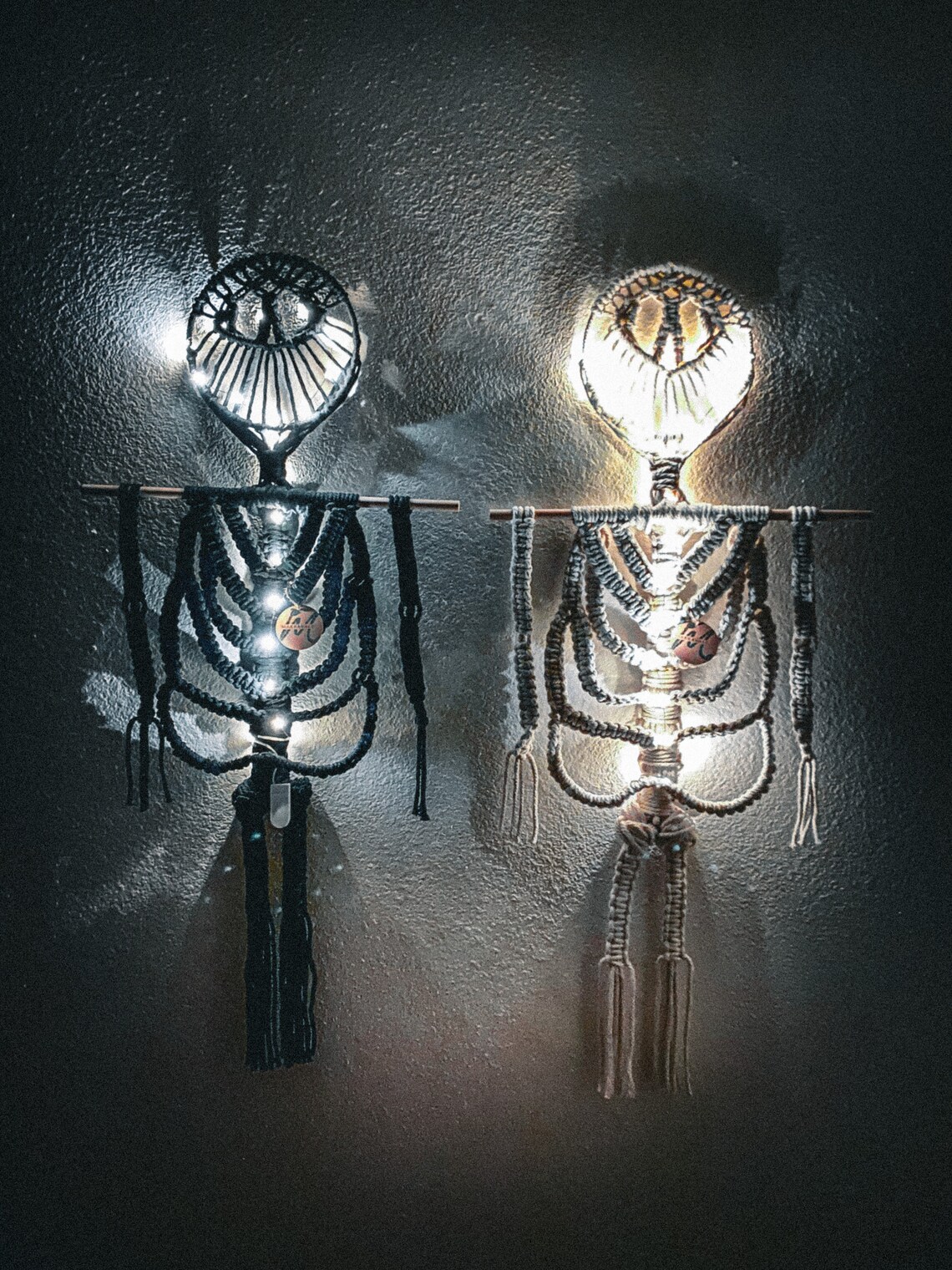 Macrame Halloween Skeleton, Handmade Wall Hanging, Macrame Wall Decor, Spooky Halloween Decor ...