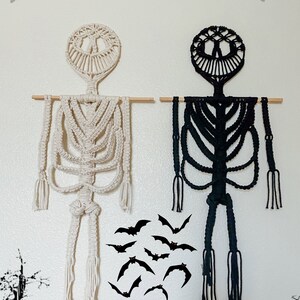 Macrame Halloween Skeleton, Handmade Wall Hanging, Macrame Wall Decor ...