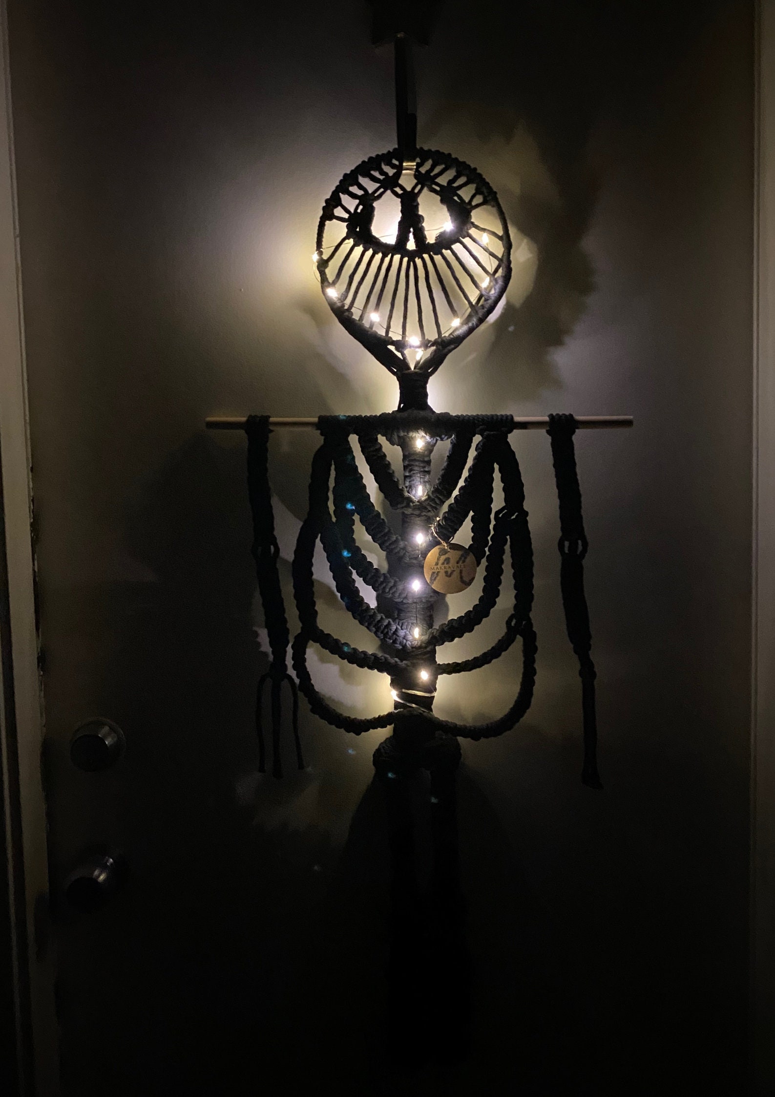 Macrame Halloween Skeleton, Handmade Wall Hanging, Macrame Wall Decor ...