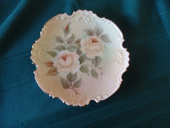 Vintage Hand Painted Display Plate Featuring Beautiful Roses - Etsy