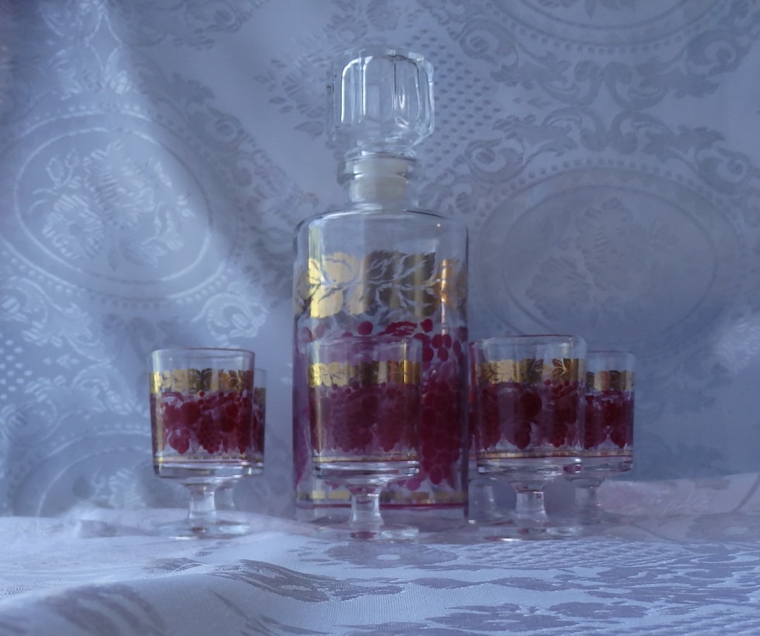 Vintage - Lumeric Verrerie D'arques Decanter With Matching Wine Glasses ...