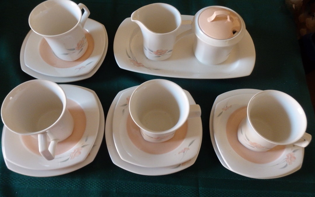 Peachglow by Nikko Company Japan - Quadrille Tea Set - Etsy