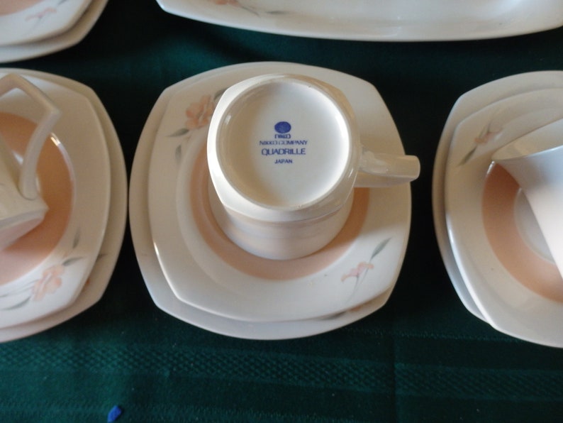 Peachglow by Nikko Company Japan Quadrille Tea Set - Etsy