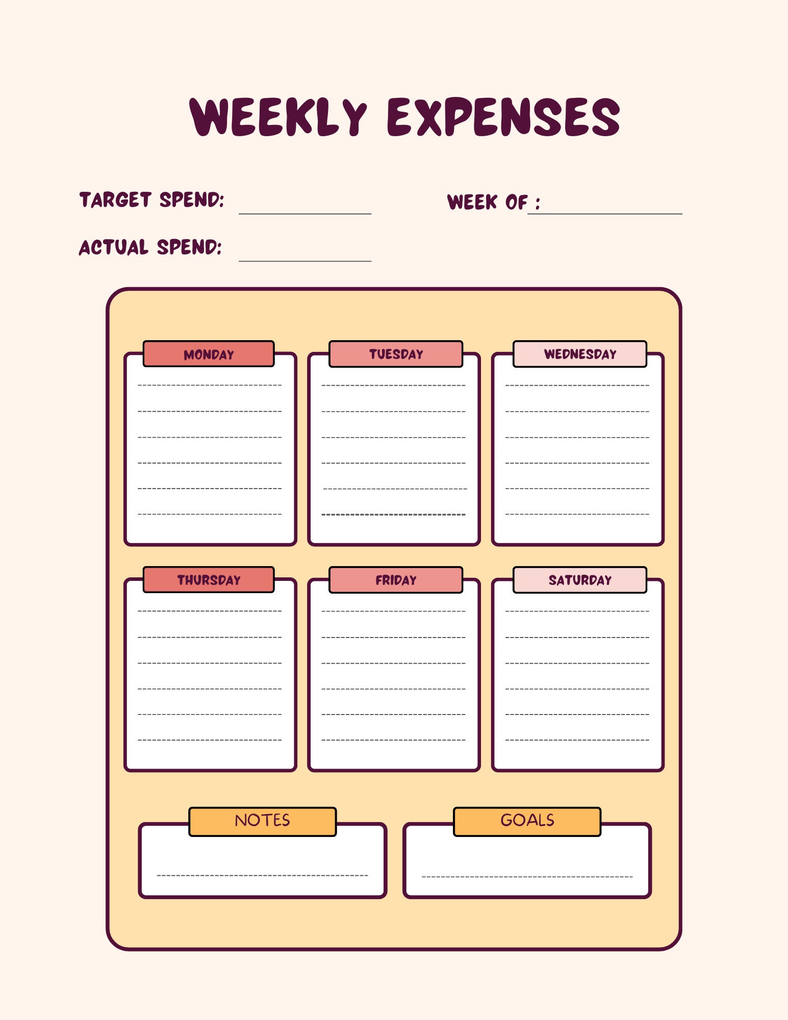 Minimal Expense and Budget Planner - Etsy