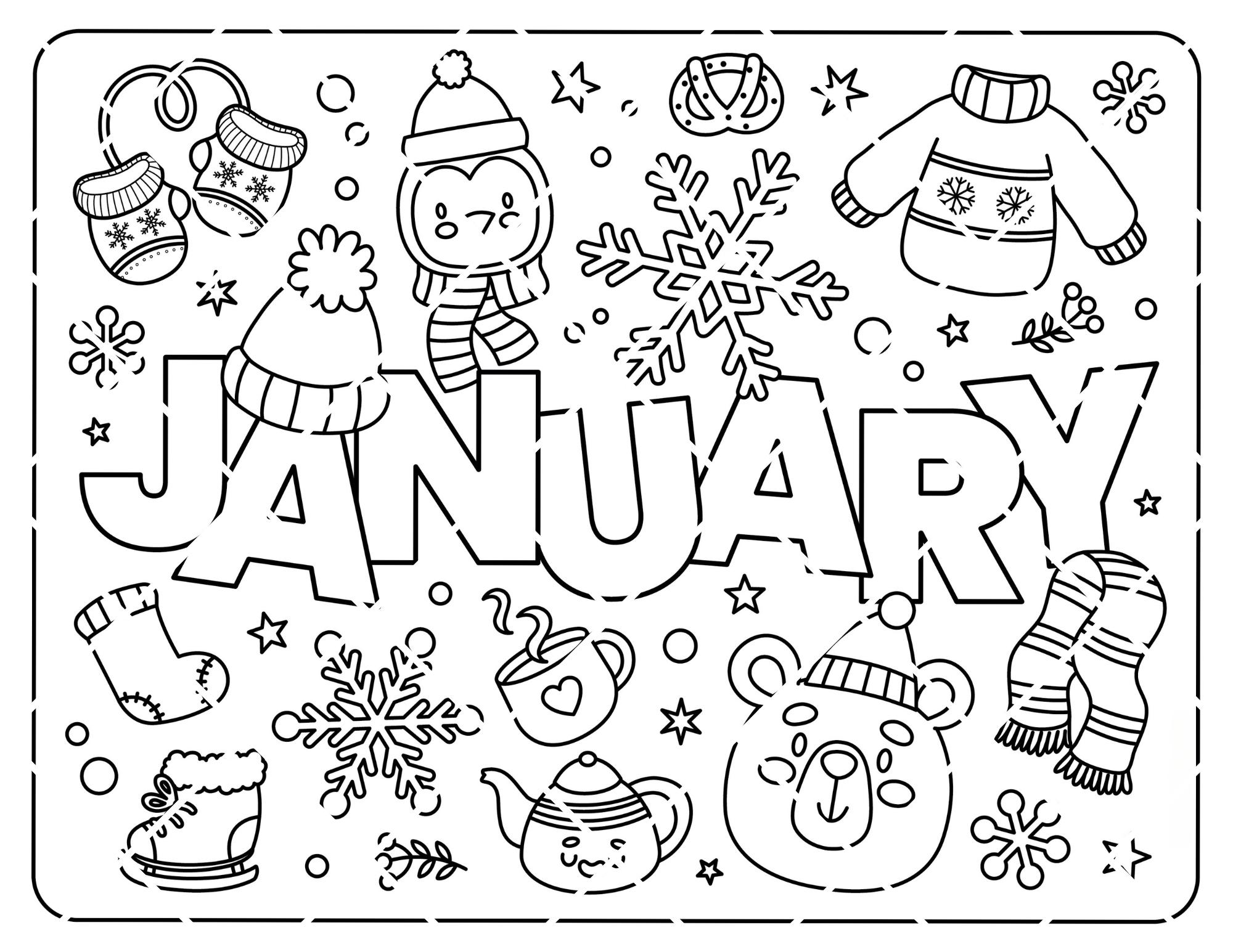 2025 Coloring Calendar- Kids Coloring Pages, Family Activity, Unique ...