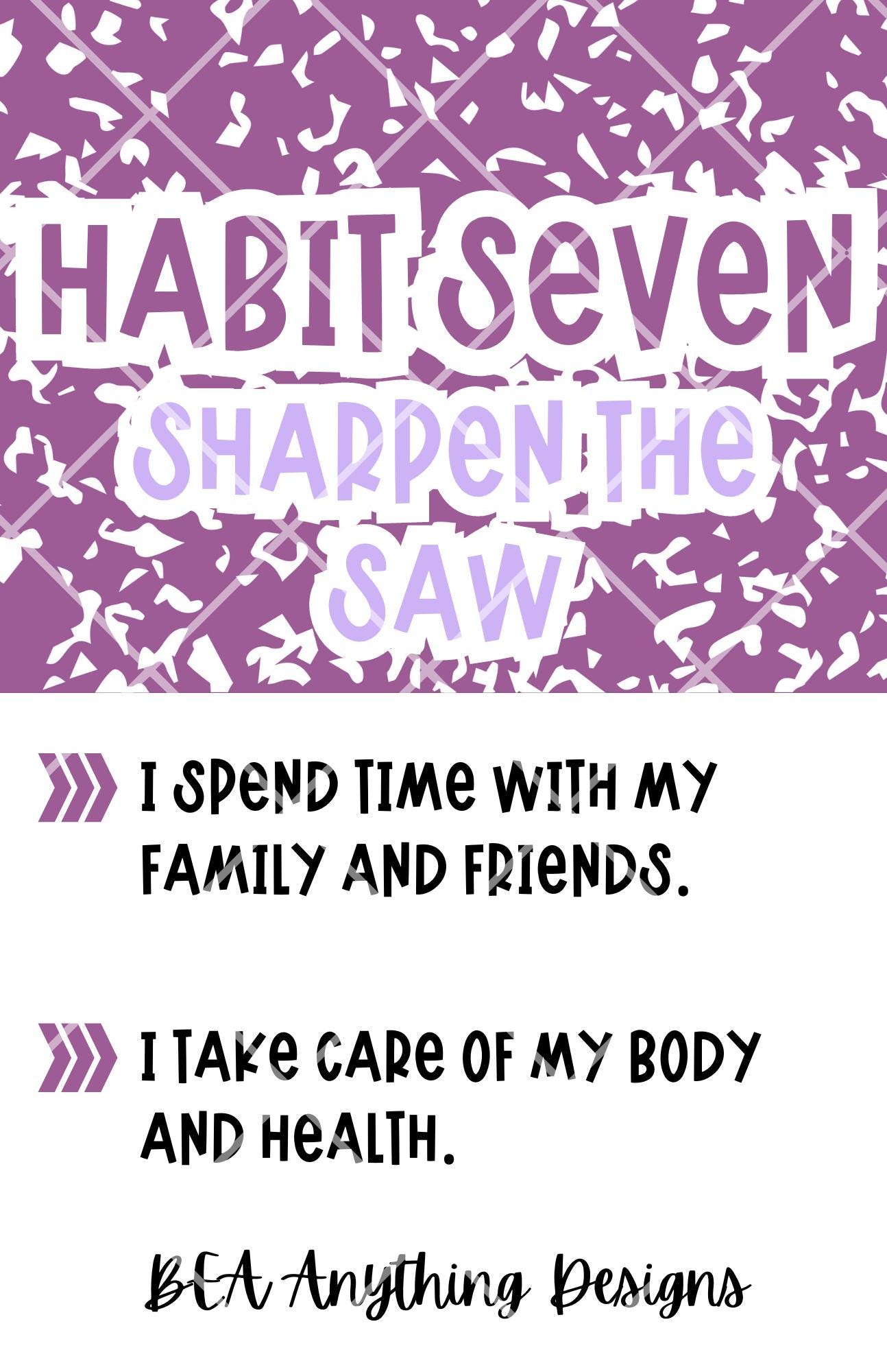 7 Habit Posters- Composition Notebook - Etsy