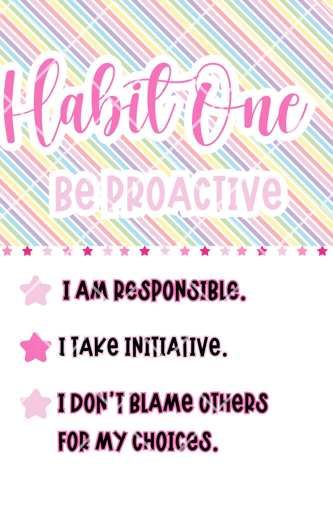 7 Habit Posters- Pastel Rainbow - Etsy