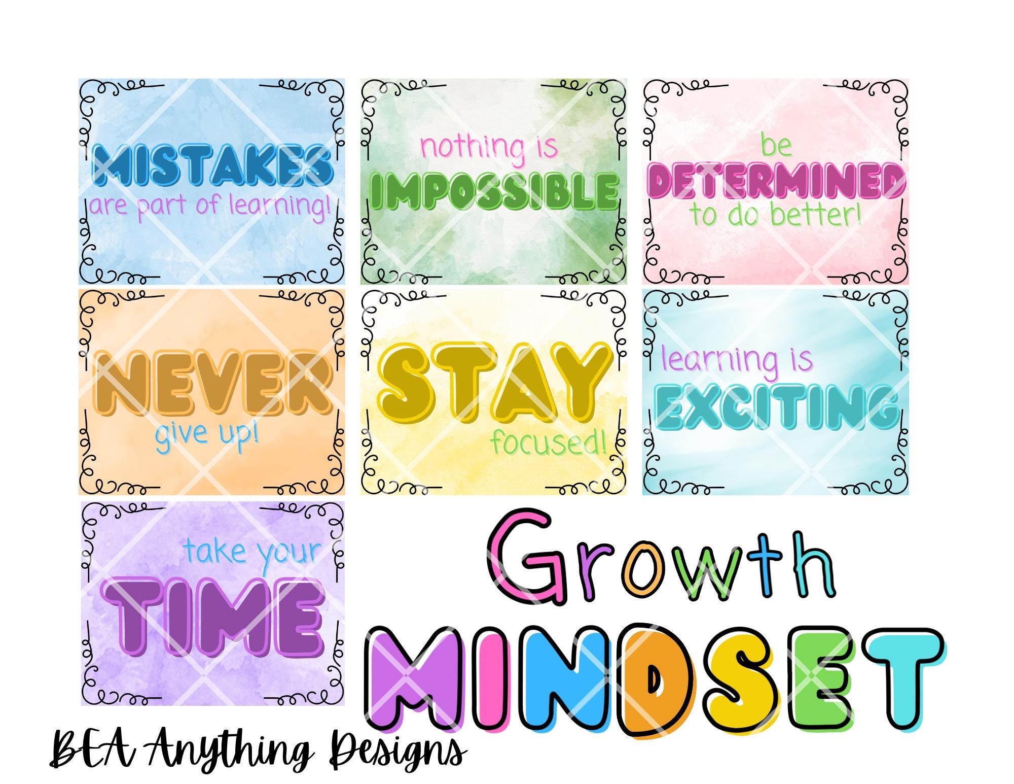 Growth Mindset Bulletin Board and Classroom Door Decor - Etsy