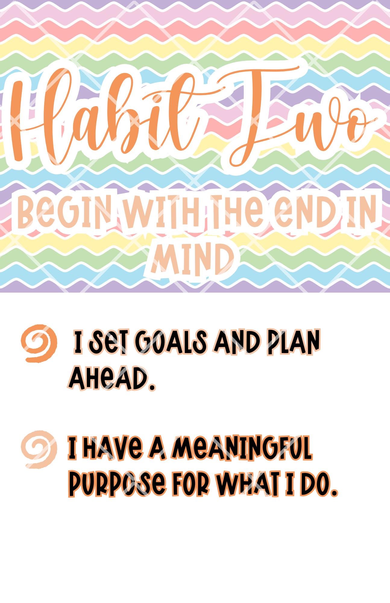 7 Habit Posters- Pastel Rainbow - Etsy