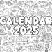 2025 Coloring Calendar- Kids Coloring Pages, Family Activity, Unique ...
