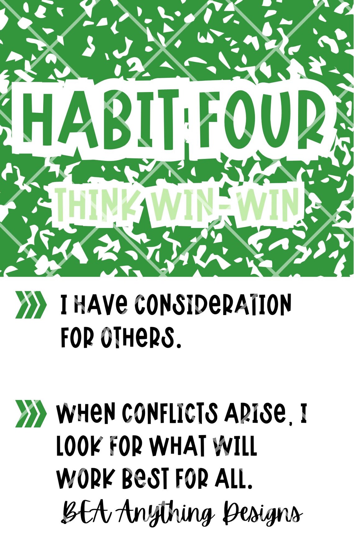 7 Habit Posters- Composition Notebook - Etsy