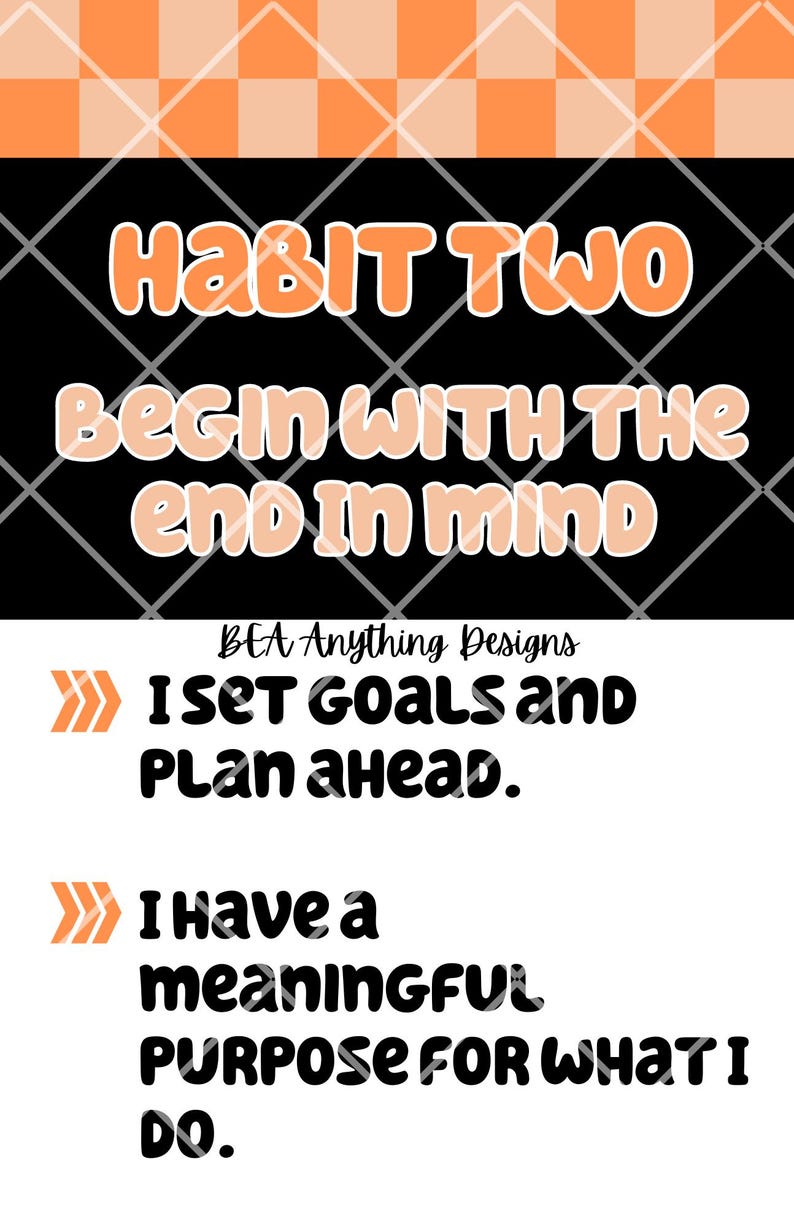 7 Habit Posters- Checkerboard - Etsy