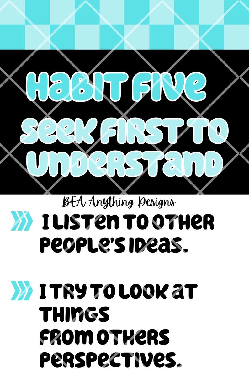 7 Habit Posters- Checkerboard - Etsy