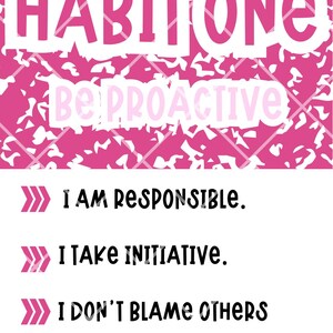 7 Habit Posters- Composition Notebook - Etsy