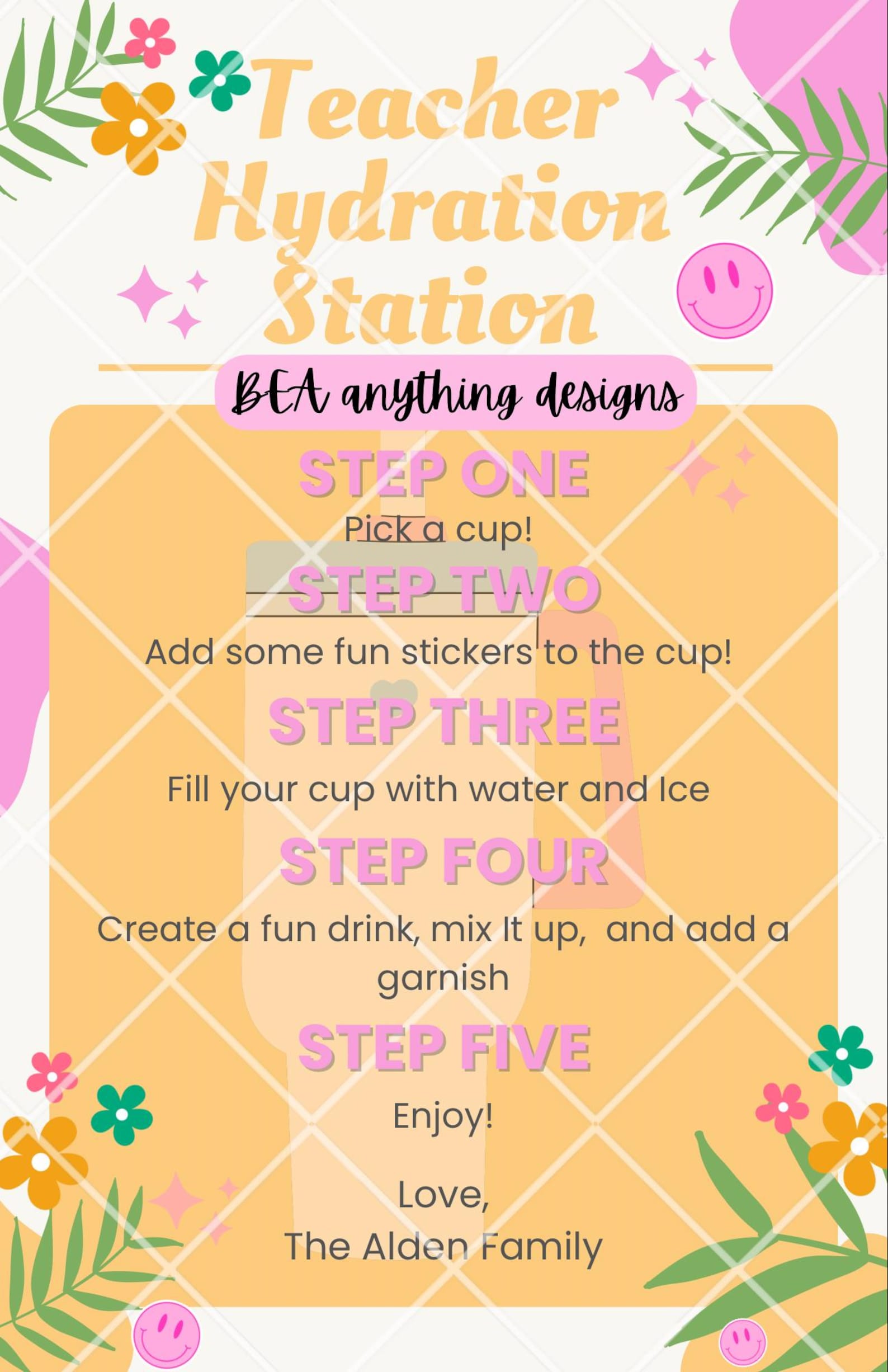 Teacher Hydration Station-editable in Canva - Etsy