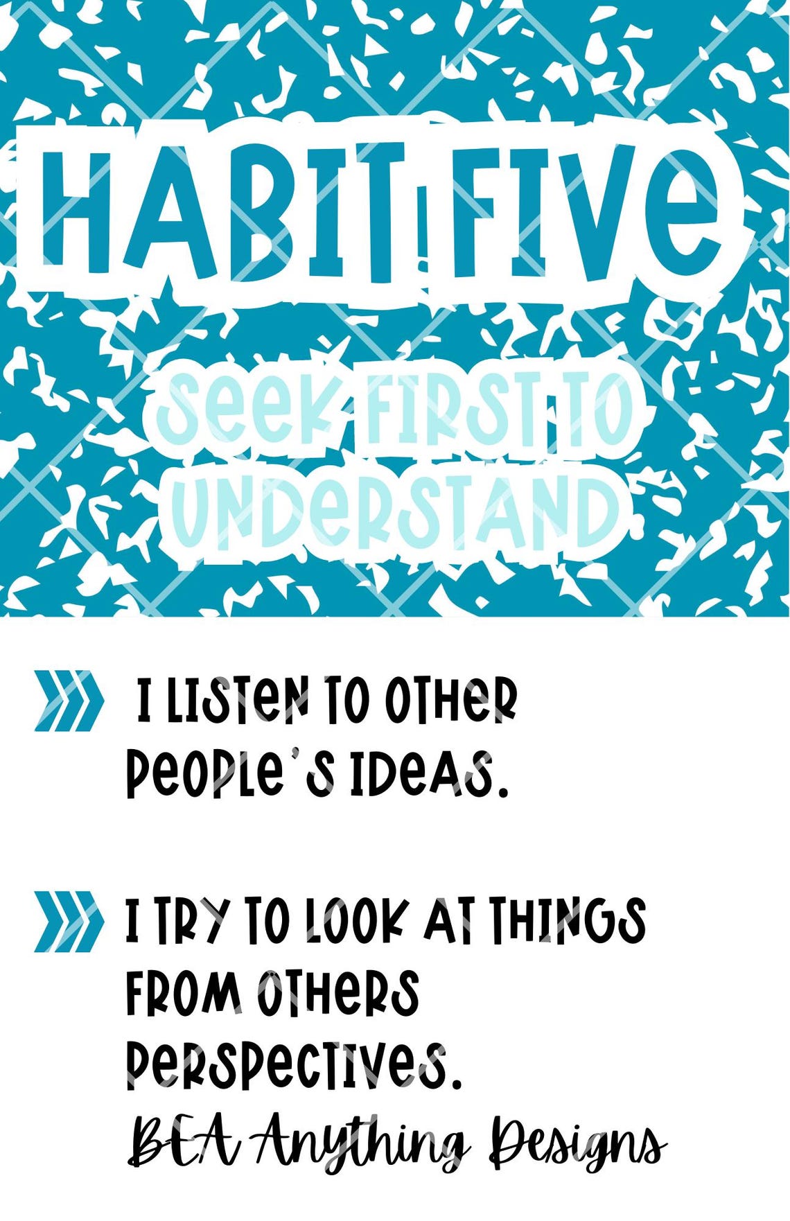 7 Habit Posters- Composition Notebook - Etsy