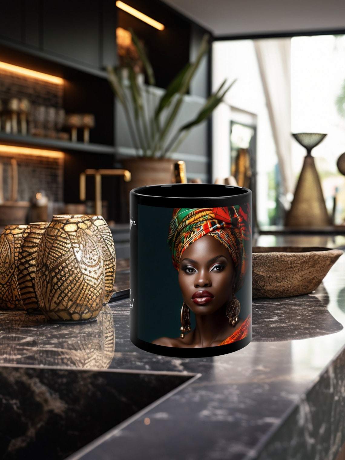 Exquisite Cultural Mug, African Woman - 11oz (black) Melanin Cup ...