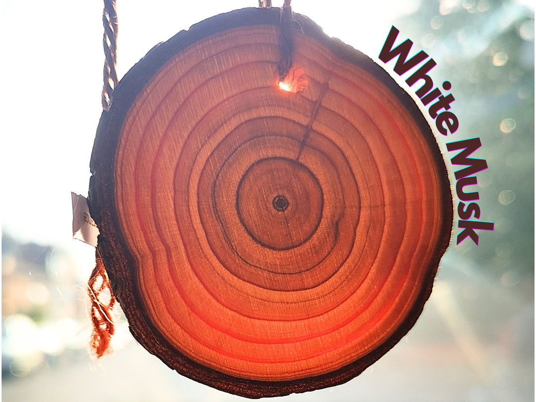 White Musk Car Air Freshener. Wooden Slice With Long-lasting Fragrance ...