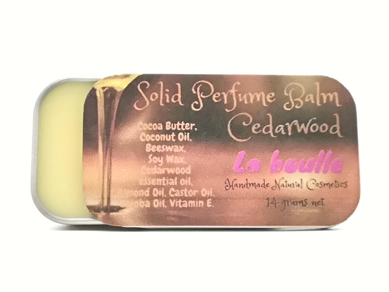 Cedarwood Solid Natural Perfume Balm. for Sensitive Skin. Handmade ...