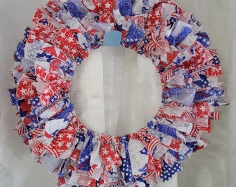 Patriotic Rag Wreath - Etsy