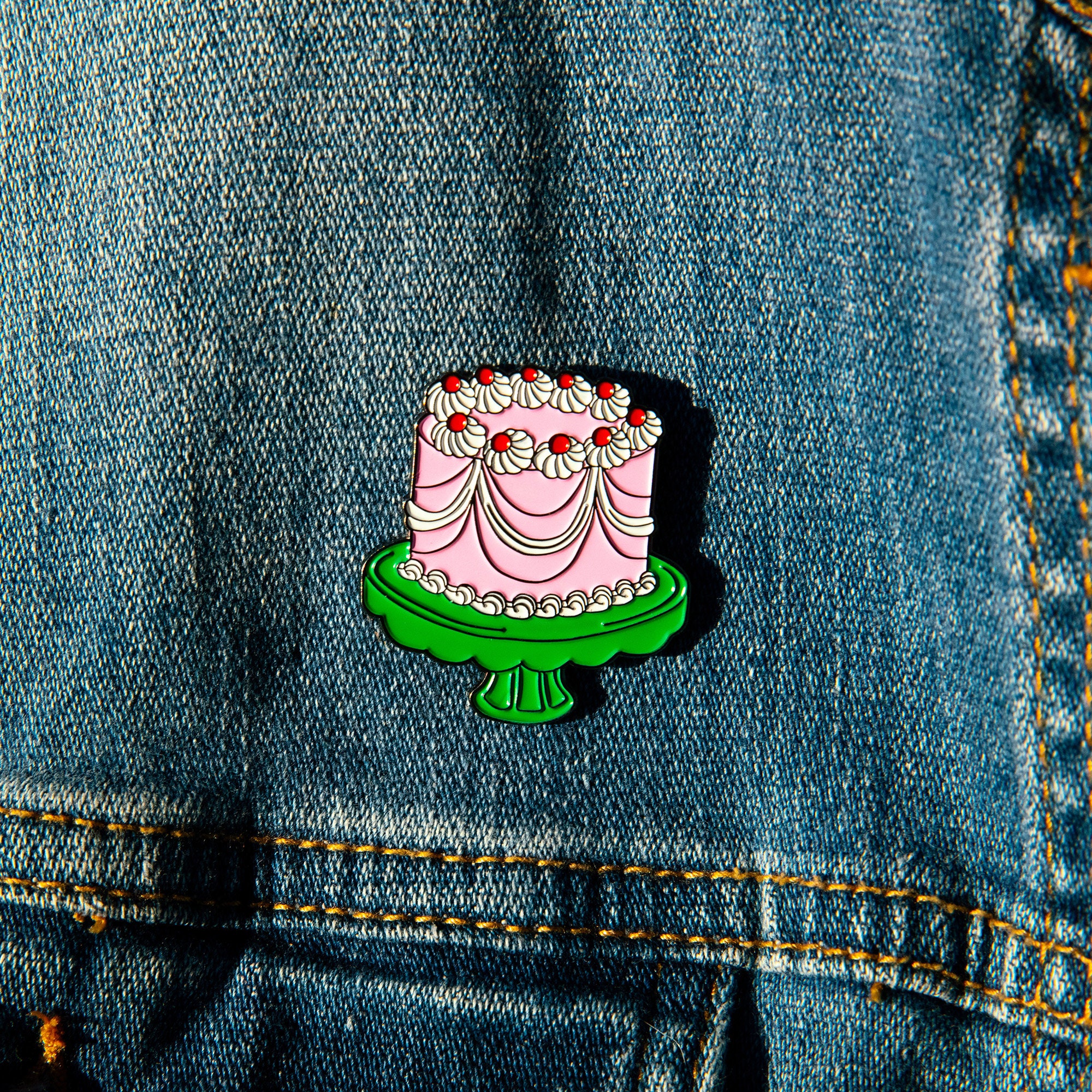 Pink Cake Enamel Pin | Etsy