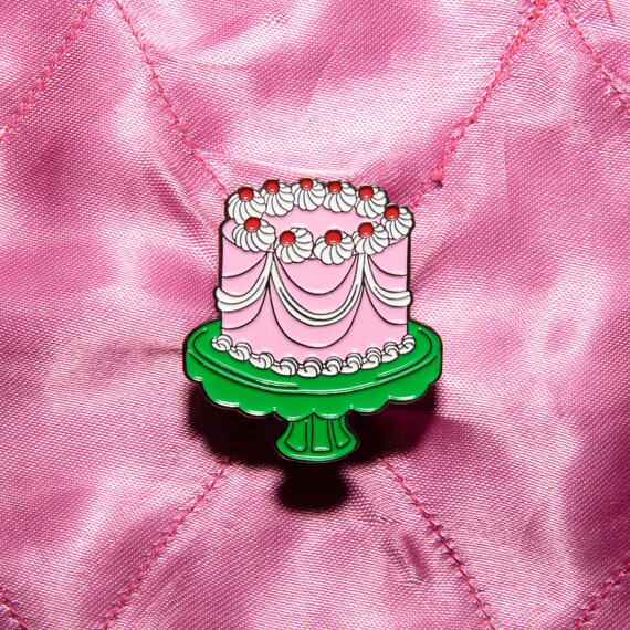 Pink Cake Enamel Pin | Etsy