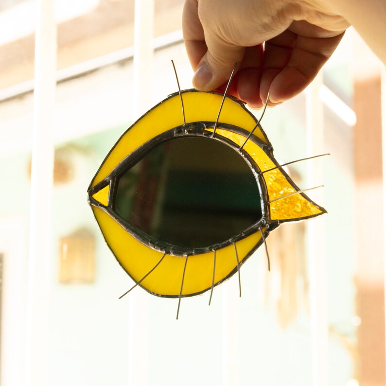 Yellow Stained Glass Eye Mirror - Etsy