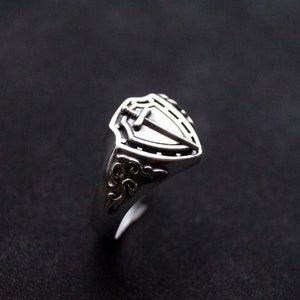 Sterling Silver Knight's Signet Ring Sword Silver Ring - Etsy