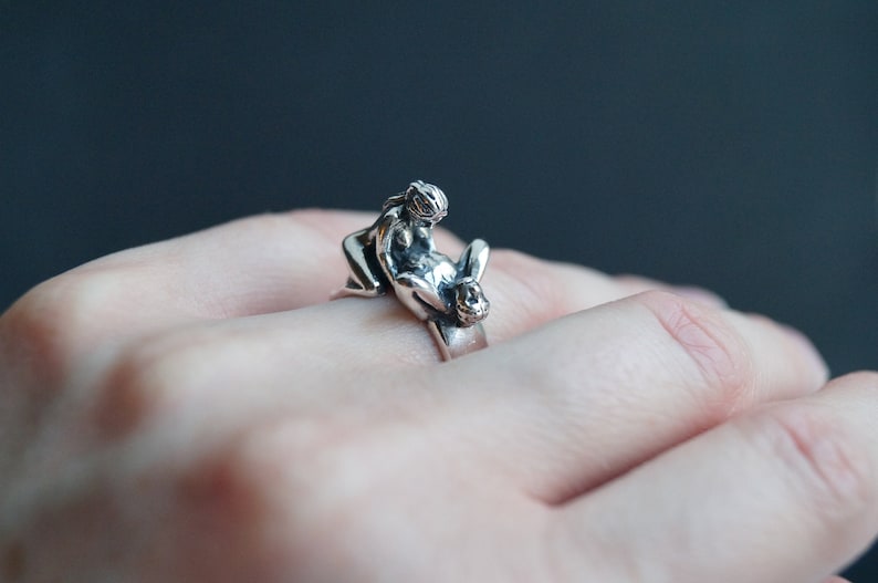 Erotic Ring Silver Erotic Jewelry Etsy