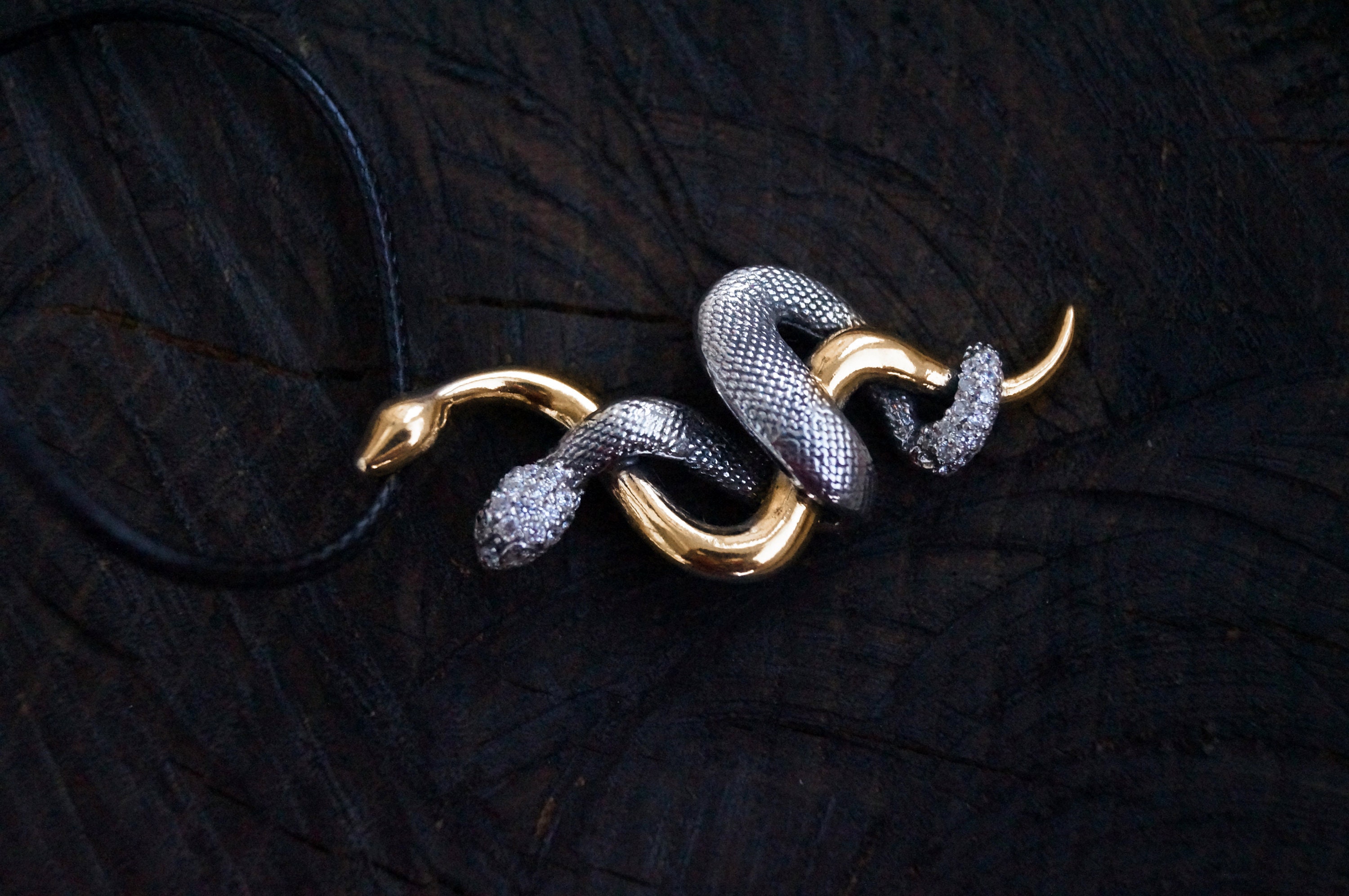 Twisted snakes sterling silver pendant | Etsy