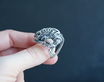 Alien Ring, Xeno Ring, Sci Fi Ring, Geek Ring, Nerd Ring, Statement ...