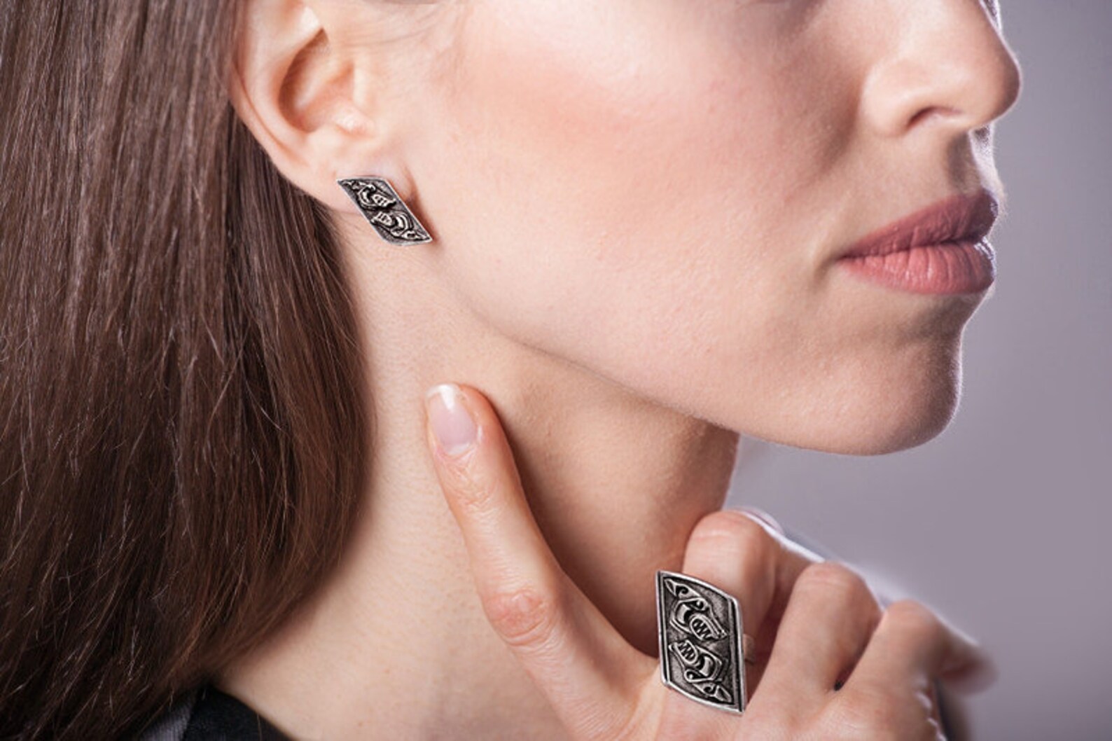 Wolf Necklace and Earrings Wolf Ring - Etsy