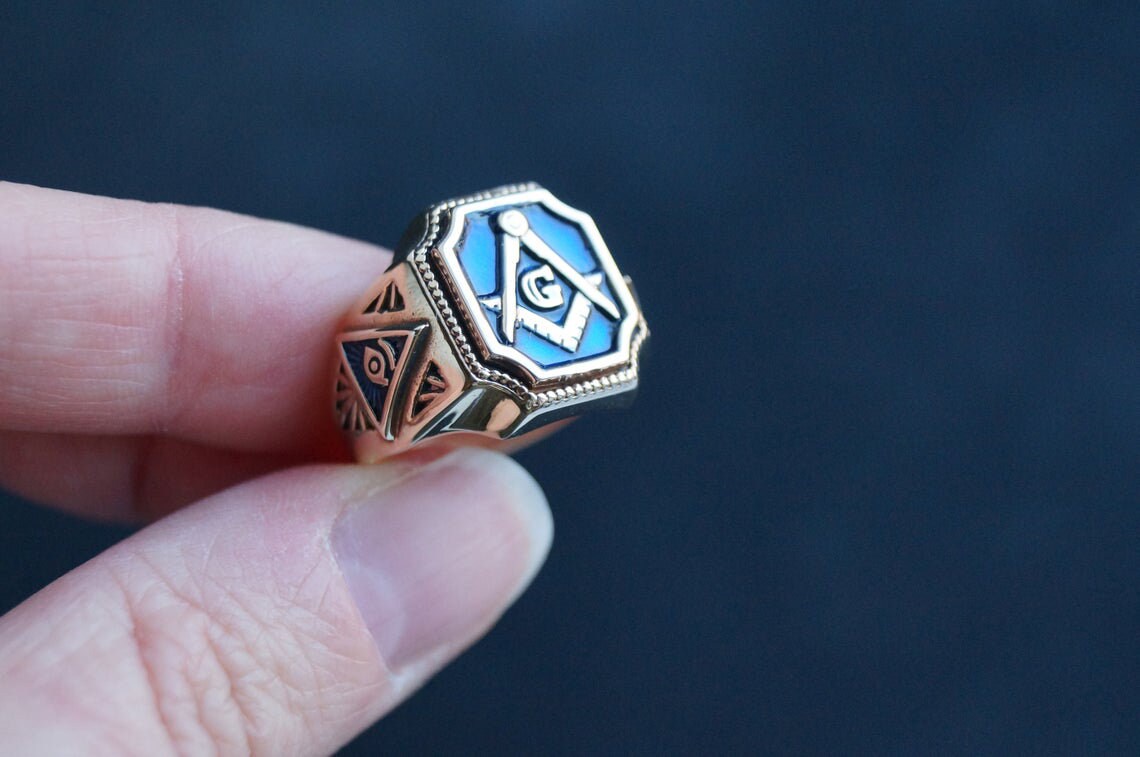 Masonic Signet Ring Freemason Ring - Etsy