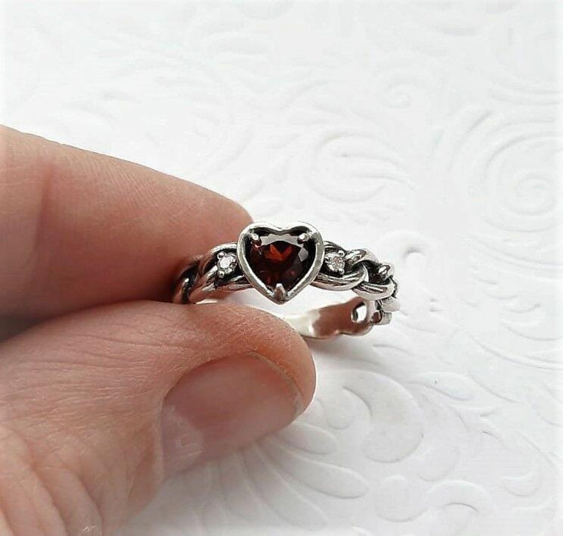 Gothic Heart Couples Rings | Sterling Silver Promise Rings | Dark ...