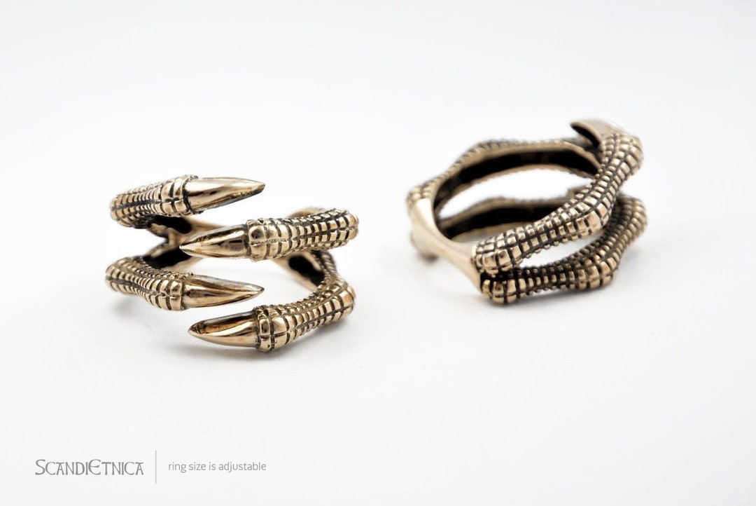 Adjustable Silver Dragon Claw Ring Fantasy Ring - Etsy