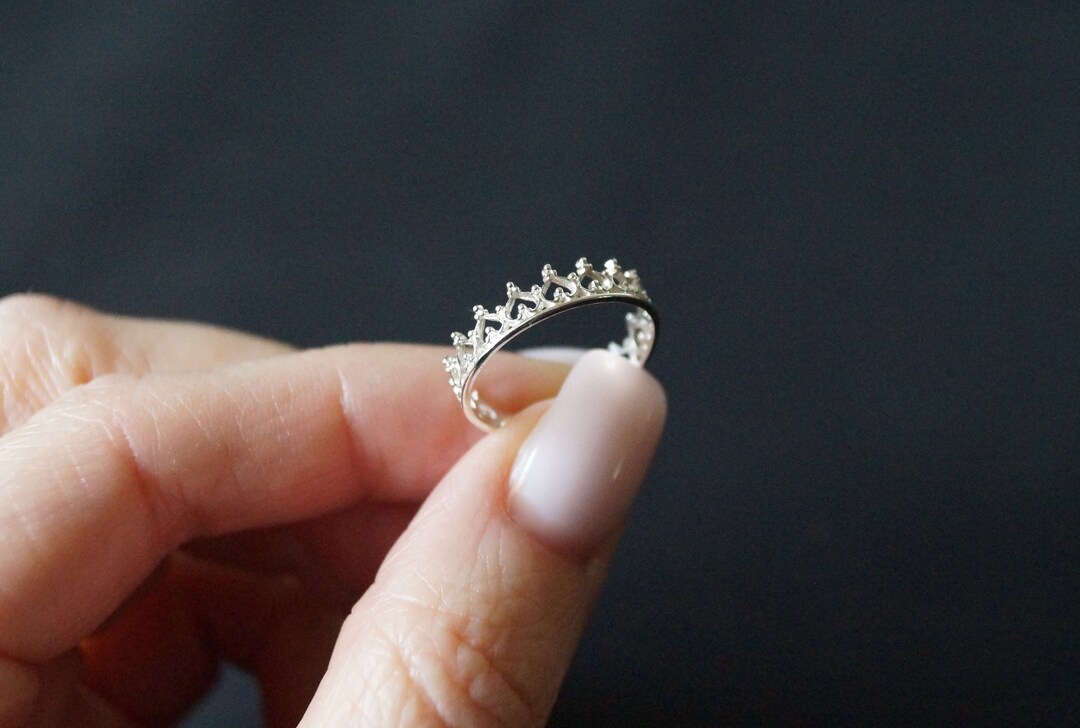 925 Silver Delicate Crown Ring, 14k Gold Filled Dainty Crown Jewelry - Etsy UK