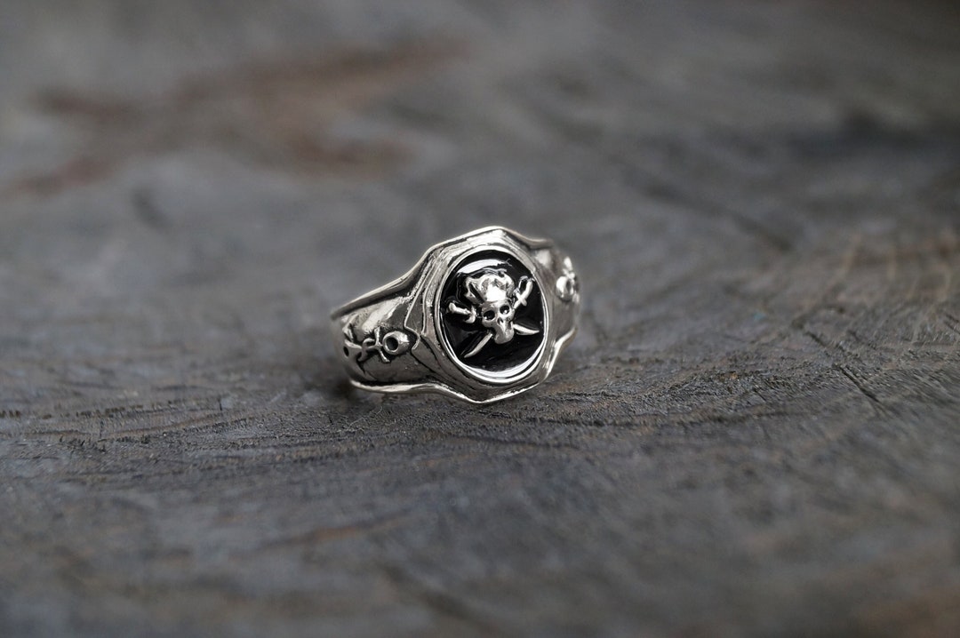 925 Sterling Silver Pirate Ring, Biker Jewelry - Etsy