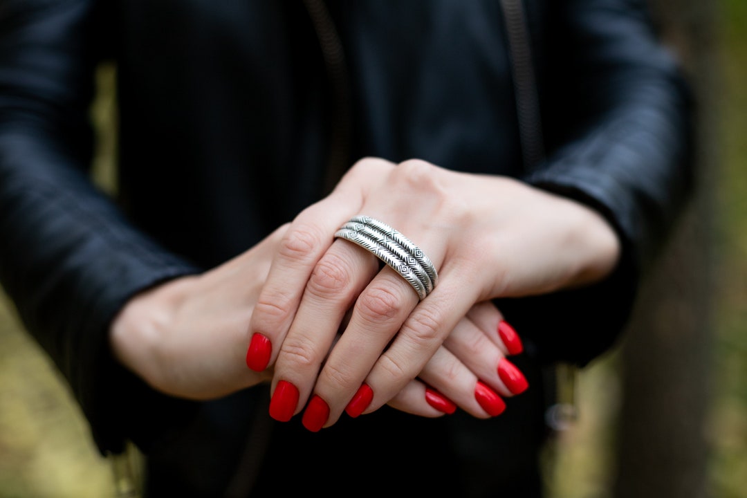 2 Finger Knuckle Duster Ring, Silver Double Finger Ring - Etsy