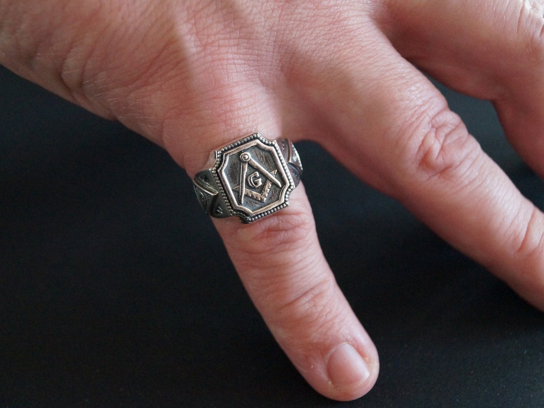 Master Mason Sterling Silver Ring Masonic Signet Ring - Etsy