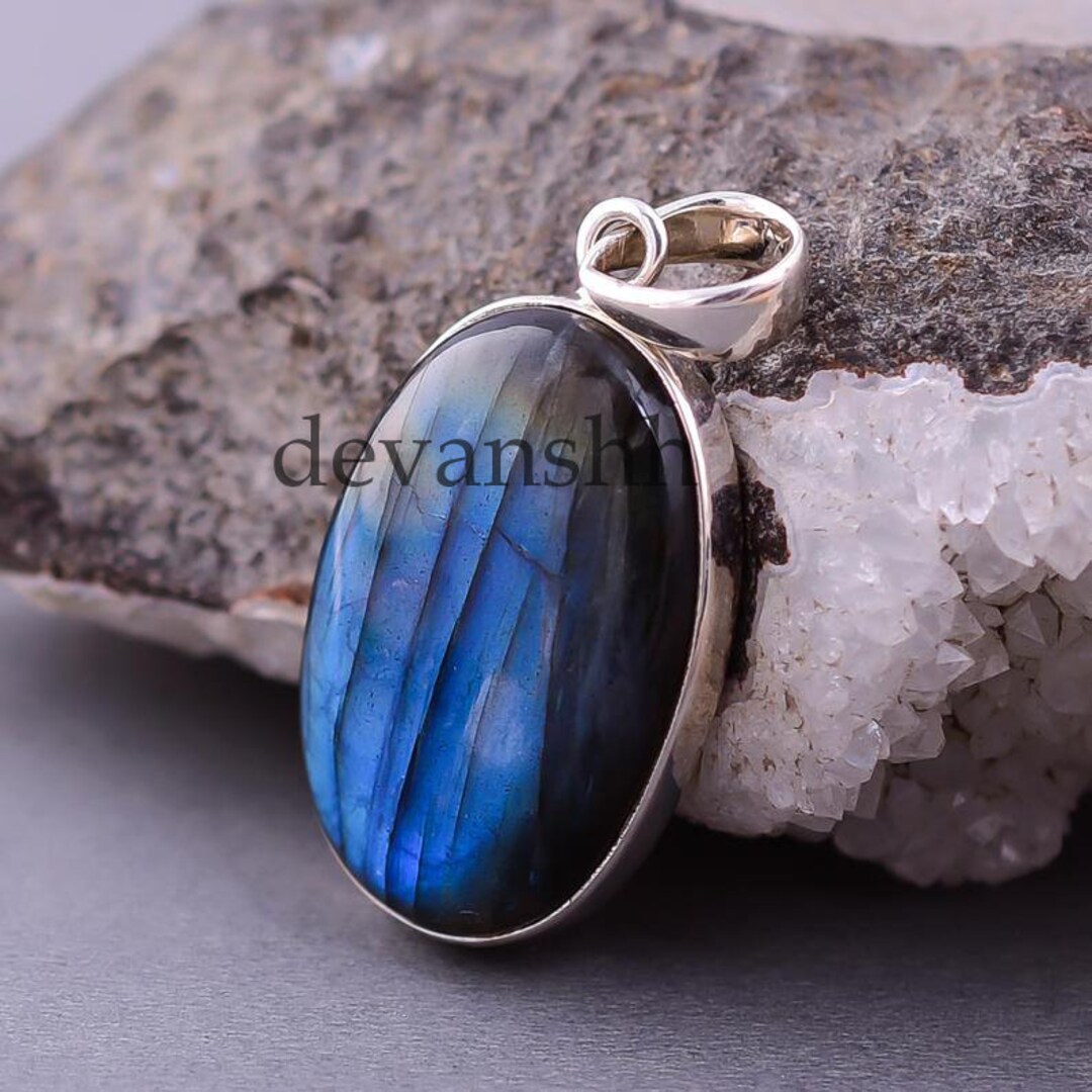 Labradorite Pendant 925 Sterling Silver Pendant Awesome - Etsy
