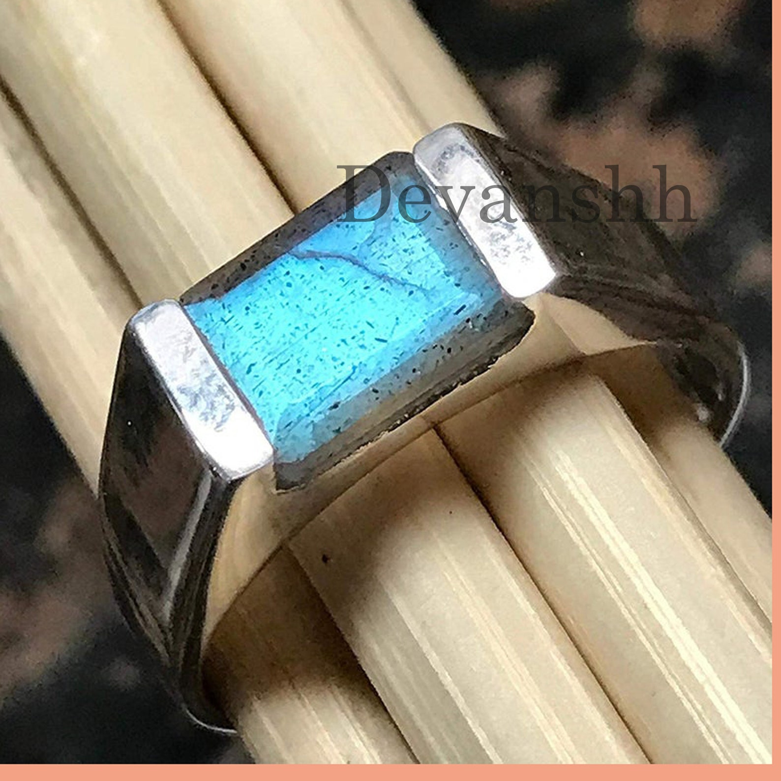 Labradorite Gemstone Mens Ring Handcrafted Ring Solid 925 | Etsy