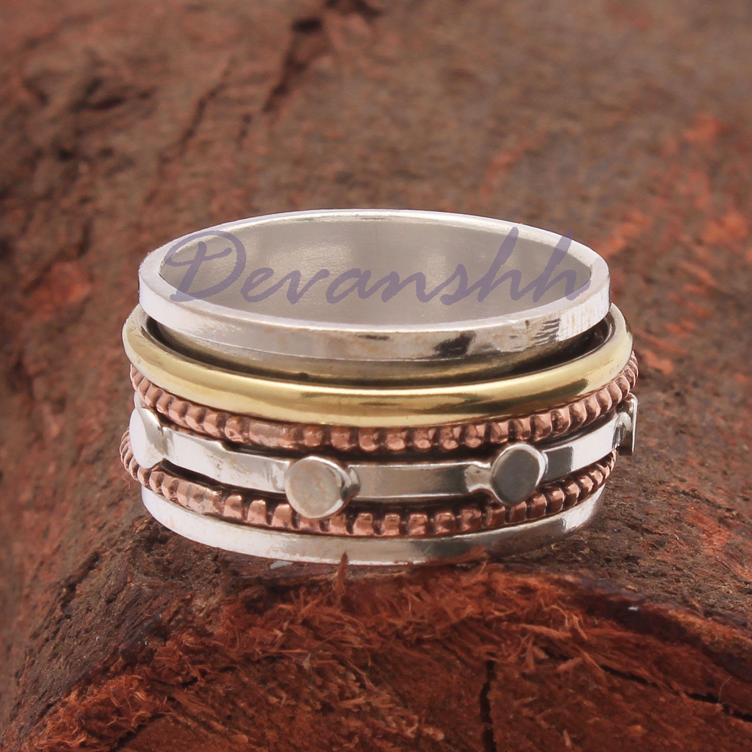 Sale Silver Spinner Ring Spinning Ring Meditation Ring | Etsy