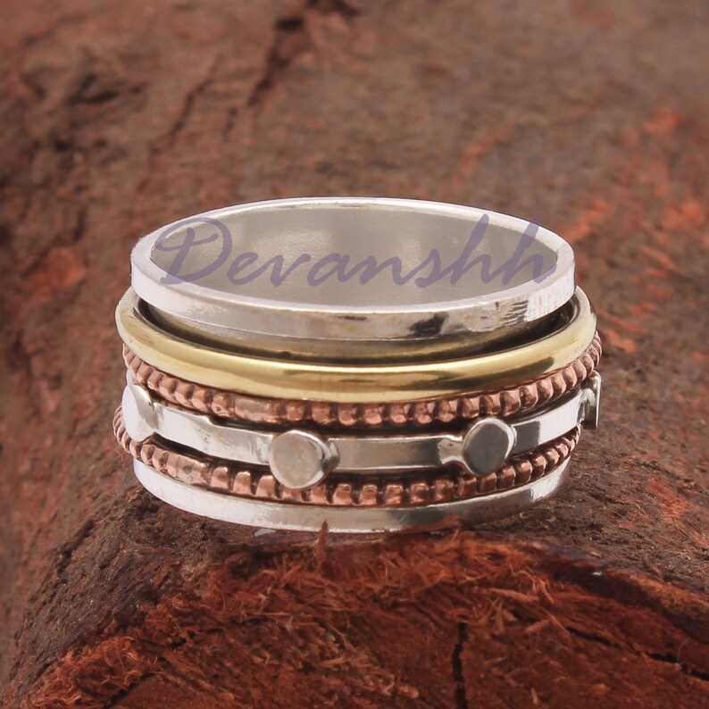 Sale Silver Spinner Ring Spinning Ring Meditation Ring - Etsy