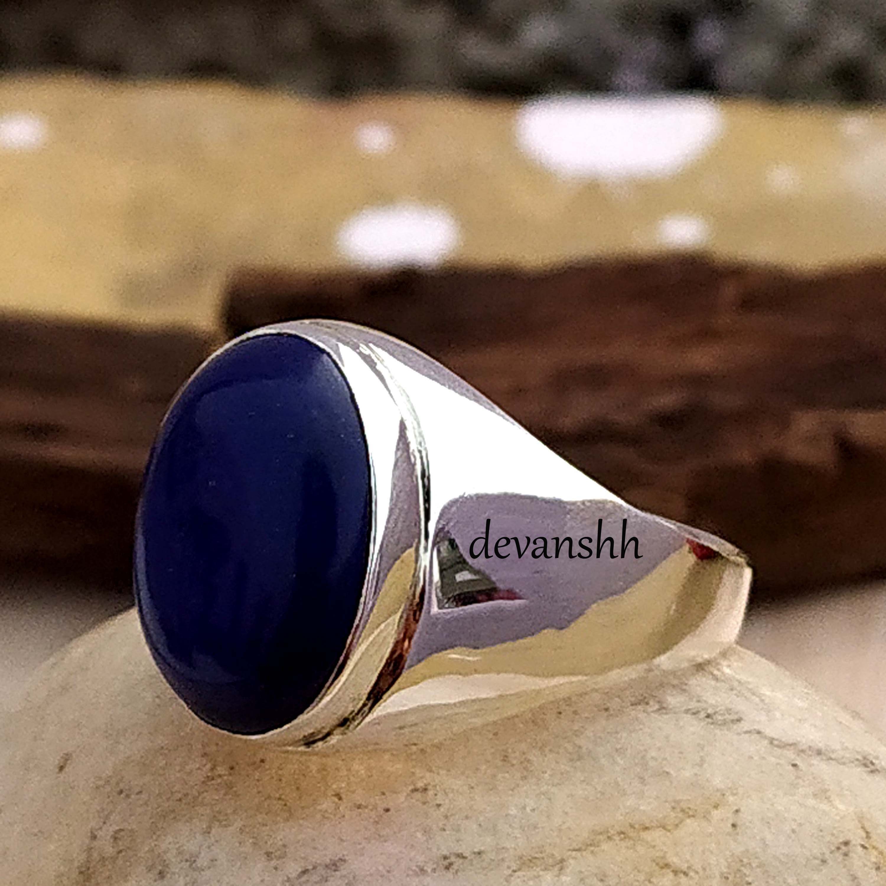Christmas Sale Lapis Lazuli Gemstone Ring Mens Signet Ring | Etsy