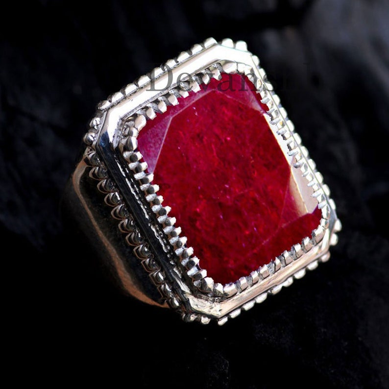 Handmade Ruby Mens Ring Gemstone Men's Ring 925 Sterling - Etsy