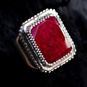 Handmade Ruby Mens Ring Gemstone Men's Ring 925 Sterling - Etsy