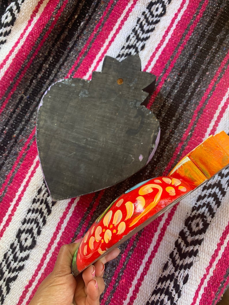 Sacred Heart Decorations Wall Deco Mexican Folk Art Gorgeous | Etsy