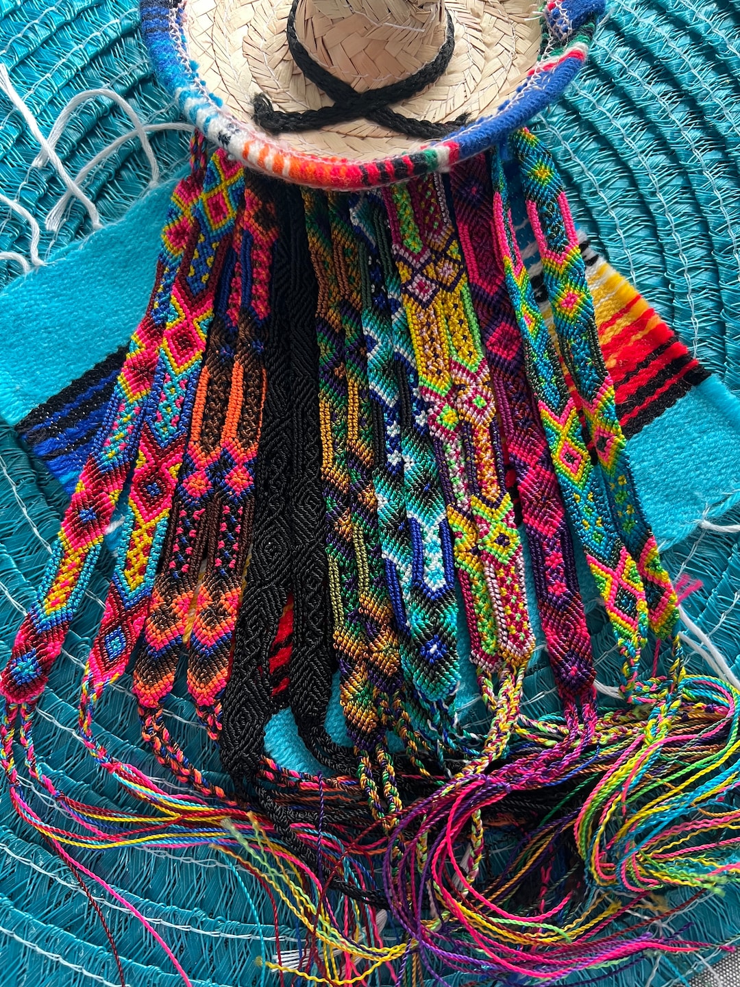 Hand Embroidered Unisex Bracelets Authentic Mexican Embroidery Folk Art ...